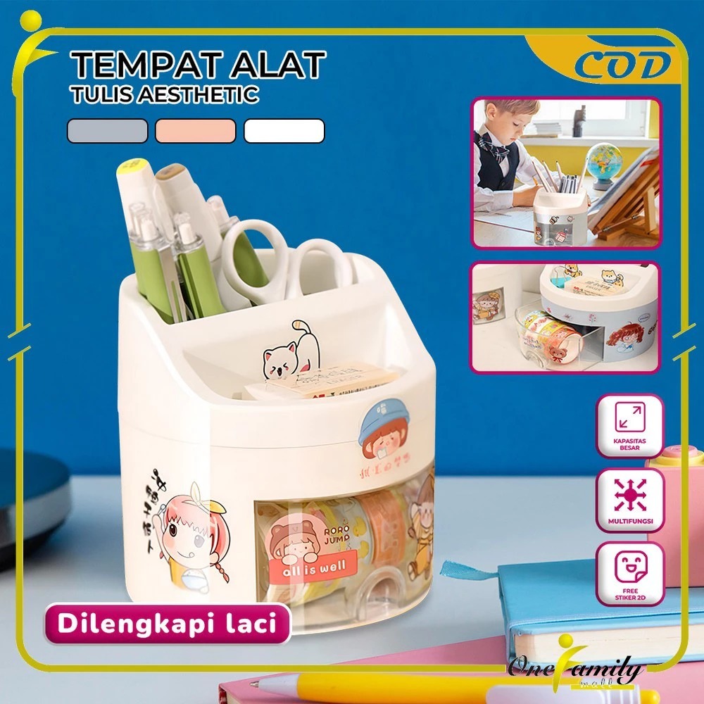 Jual Tempat Pena dengan Laci Desk Storage Organizer Tempat Alat Tulis ...