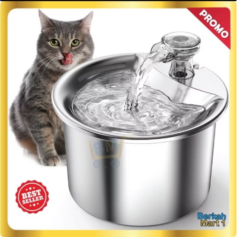 Jual WATER FOUNTAIN STAINLESS CAT DOG DISPENSER TEMPAT MINUM KUCING ...
