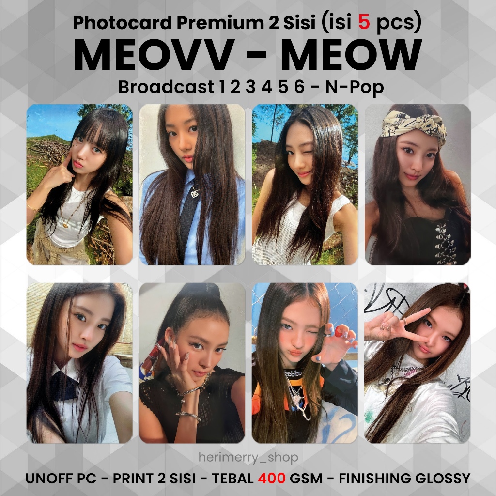 Jual (ISI 5 PCS) Photocard MEOVV MEOW - Potocard PC Premium 2 Sisi ...