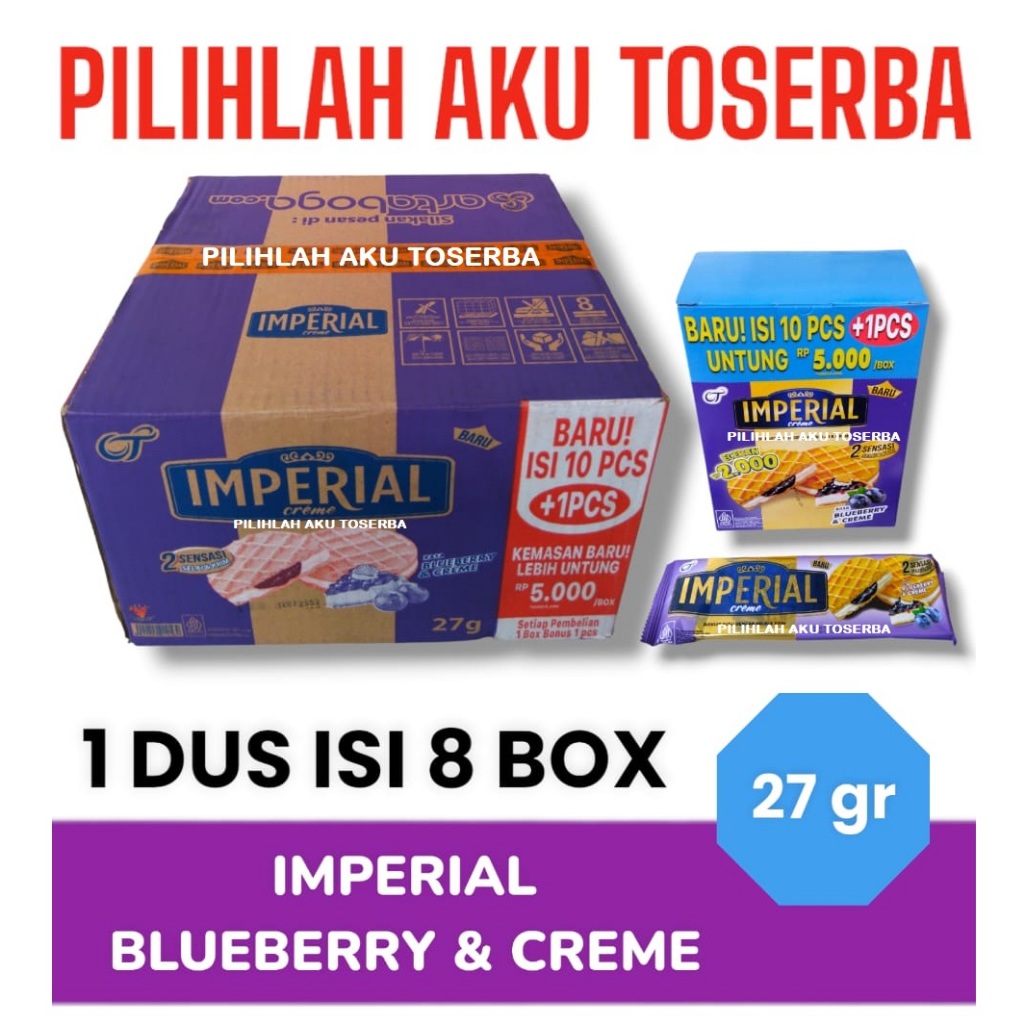 Jual IMPERIAL cream BLUEBERRY 27 gr - ( HARGA 1 DUS ) | Shopee Indonesia
