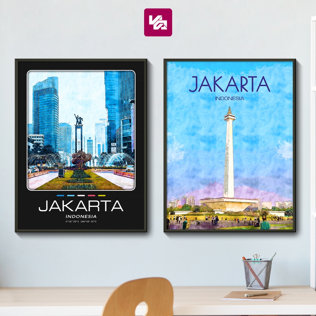 Jual Poster Jakarta - Poster Travel Jakarta | Frameblock ukuran 30x40 ...