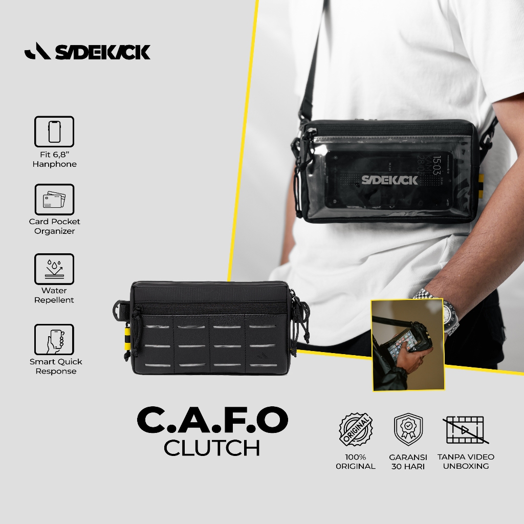 Jual Sidekick Project CAFO Clutch Pria Warna Hitam Multifungsi ...