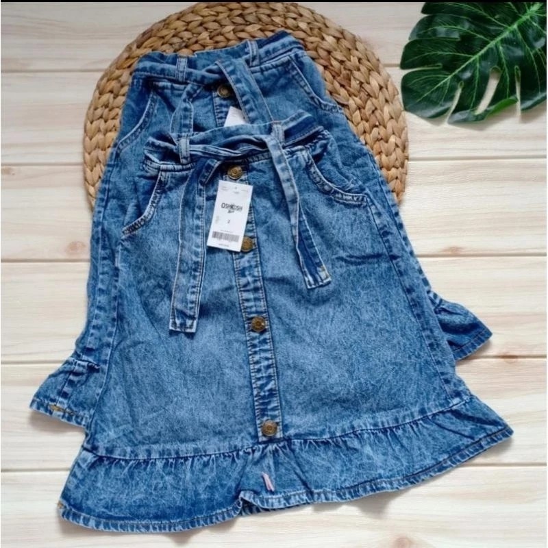 Jual Rok jeans anak rok midi rempel bawah anak 4-8th | Shopee Indonesia