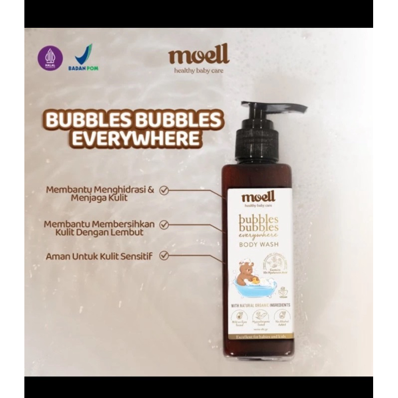 Jual MOELL moell Body Wash Sabun Mandi Bayi Anak 185ML Original ...