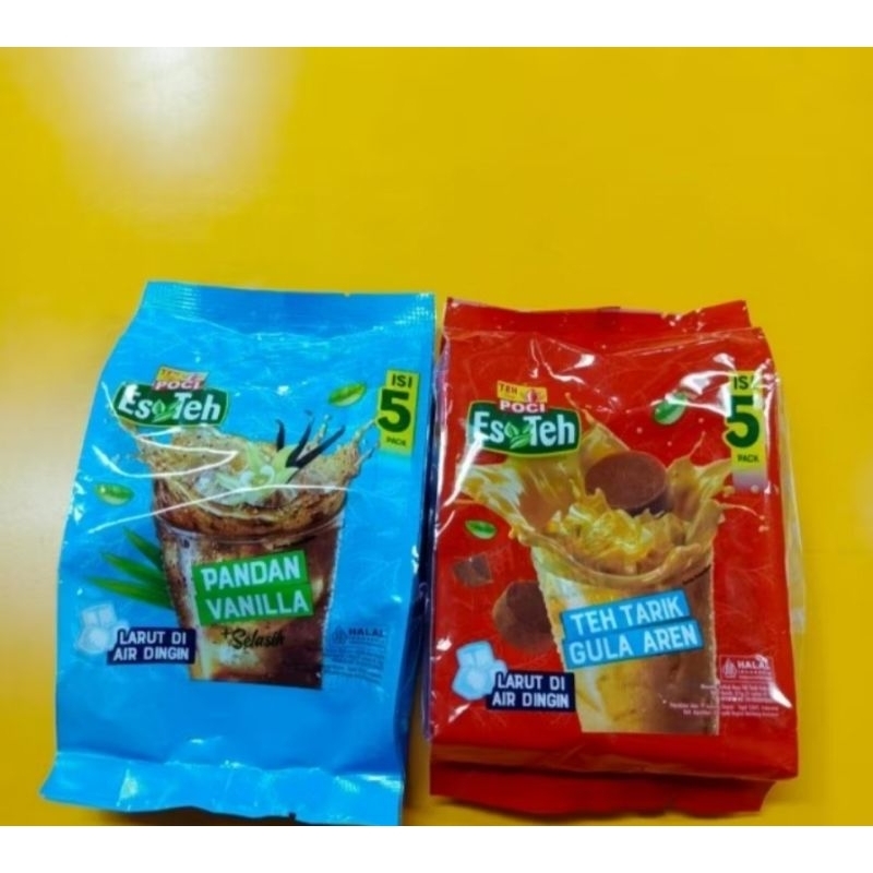 Jual Teh poci es teh 125gr variant vanilla pandan & teh tarik gula aren ...