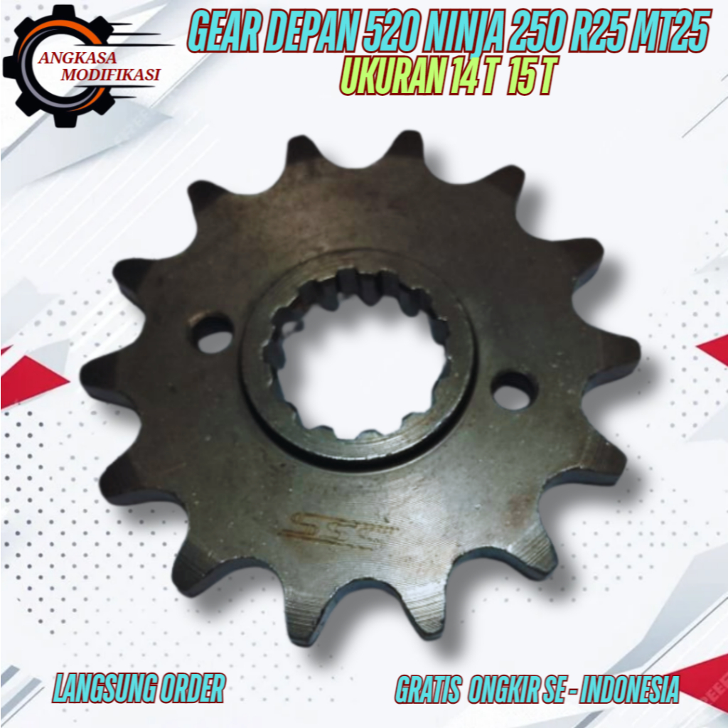 Jual gear Depan R25 N250 Ninja MT25 520 14T / 15T - N250 /14 T DST ...