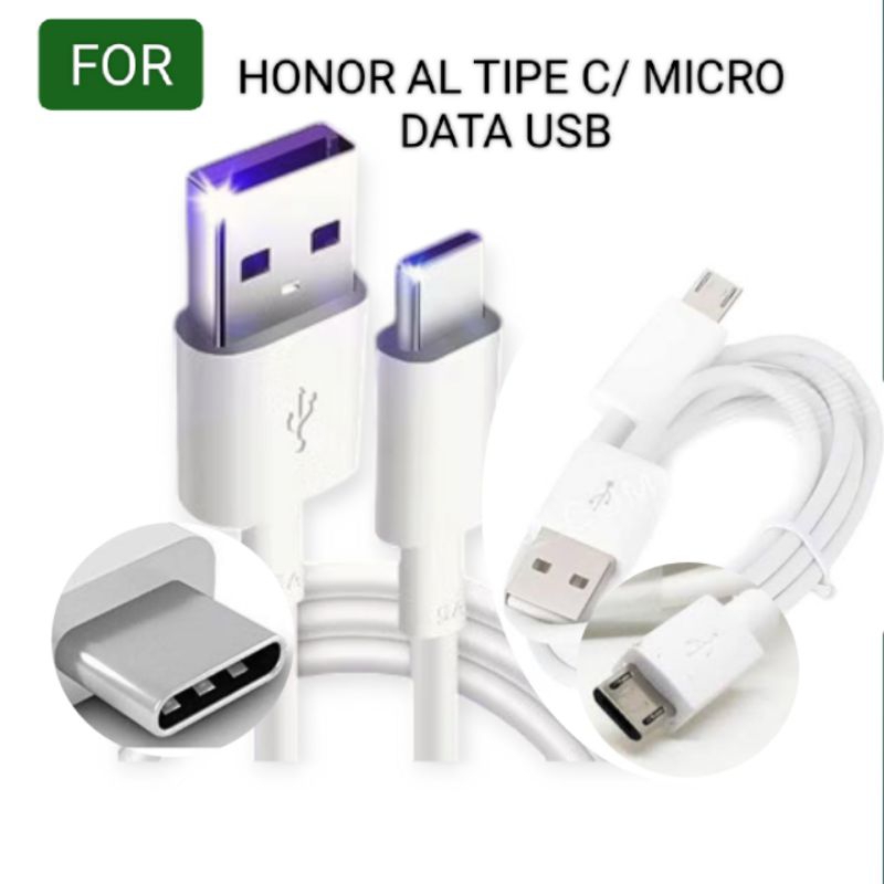 Jual KABEL DATA HONOR AL TIPE USB C/ MICRO. UNTUK SEMUA TIPE HP HONOR ...