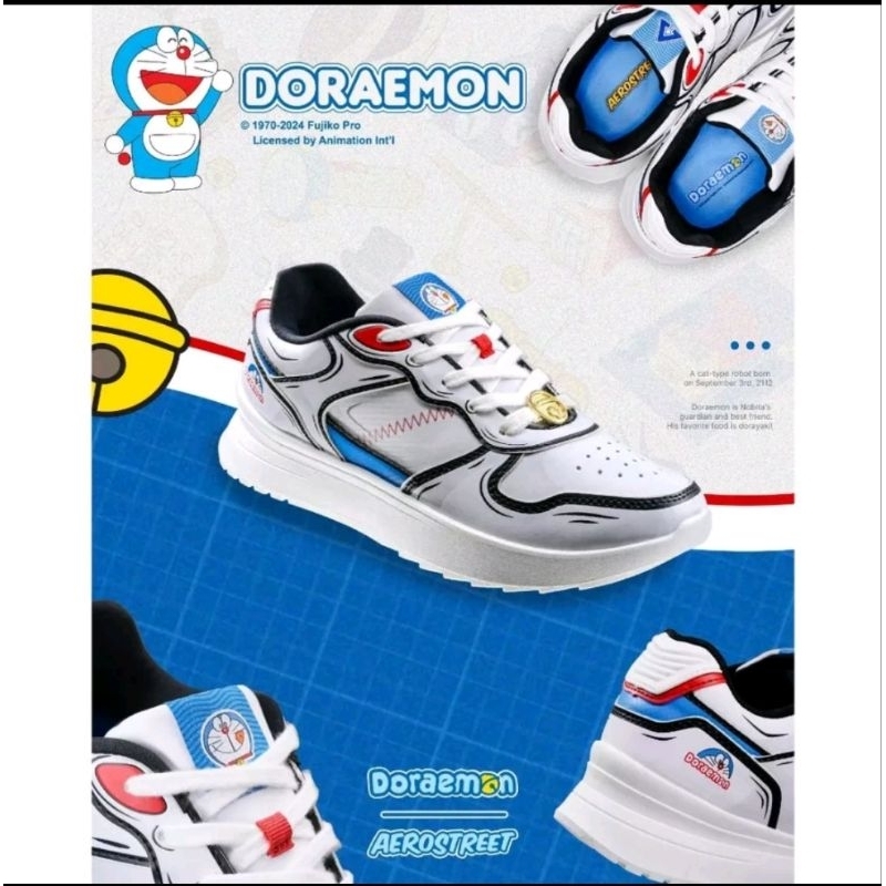 Jual aerostreet x doraemon sepatu putih / white limited | Shopee Indonesia