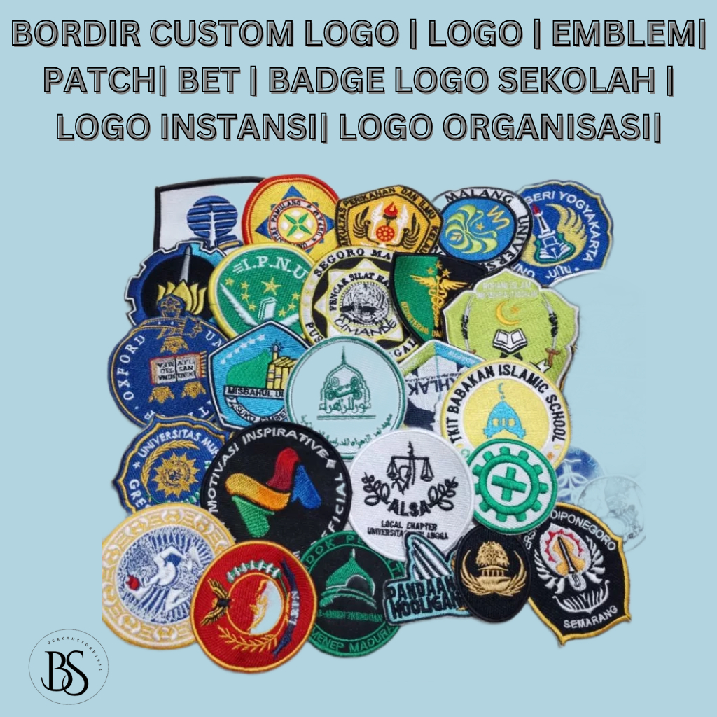 Jual Custom Bordir Logo Instansi Sekolah Organisasi Jahitan Rapi ...