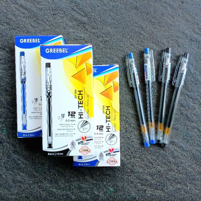 Jual Pulpen Gel Pen Greebel Hi-Tech GP-506 0.3 mm ( 12 Pcs ) [ Original ] | Shopee Indonesia