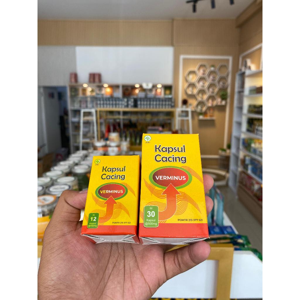 Jual Verminus Extrak Kapsul Cacing Obat Demam DBD Types Isi 12 Kapsul ...