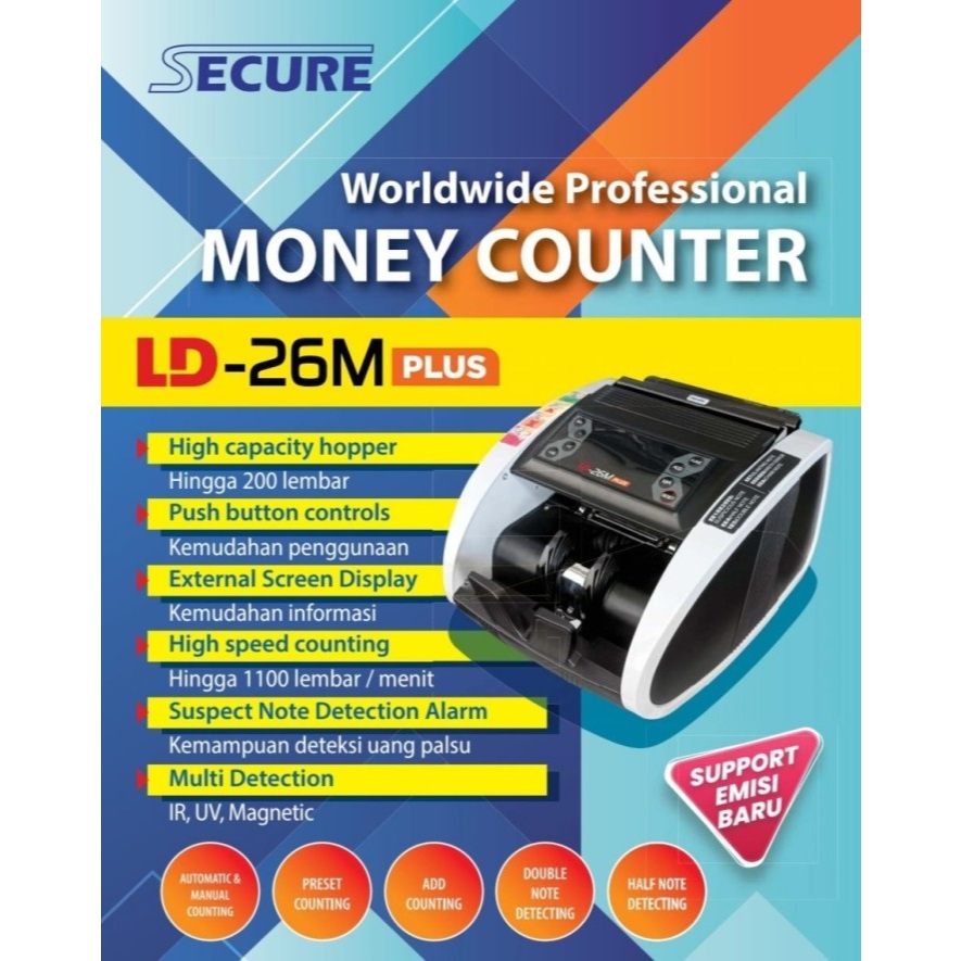 Jual Mesin Hitung Uang - Money Counter Secure LD-26M Plus Emisi Uang Baru | Shopee Indonesia