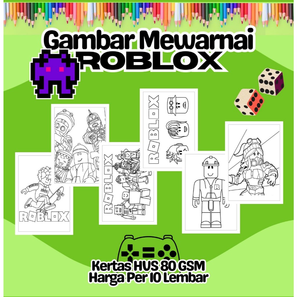 Jual Kertas Gambar Mewarnai ROBLOX Murah - Anak Anak TK SD PAUD Remaja ...