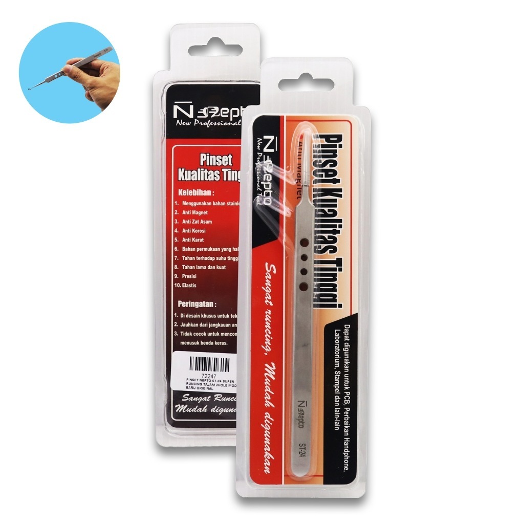 Jual PINSET NEPTO ST-24 SUPER RUNCING TAJAM LUBANG MODEL BARU LURUS ...