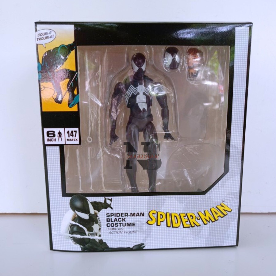 Jual Mafex 147 SpiderMan Black Costume Marvel Spider Man Venom Action ...
