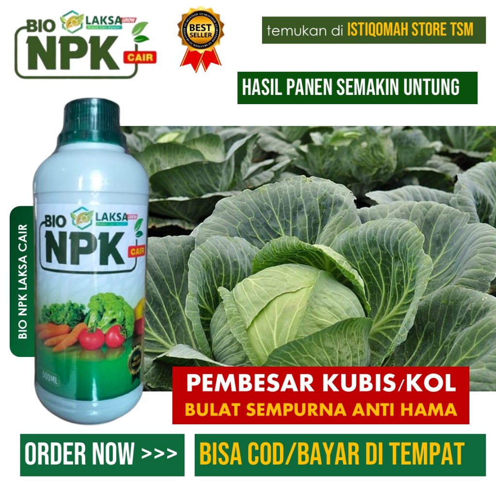 Jual 500 ML BIO NPK LAKSA GROW Obat Kalsium Kubis, Melebatkan Kubis dan Mematikan Hama dan Virus ...