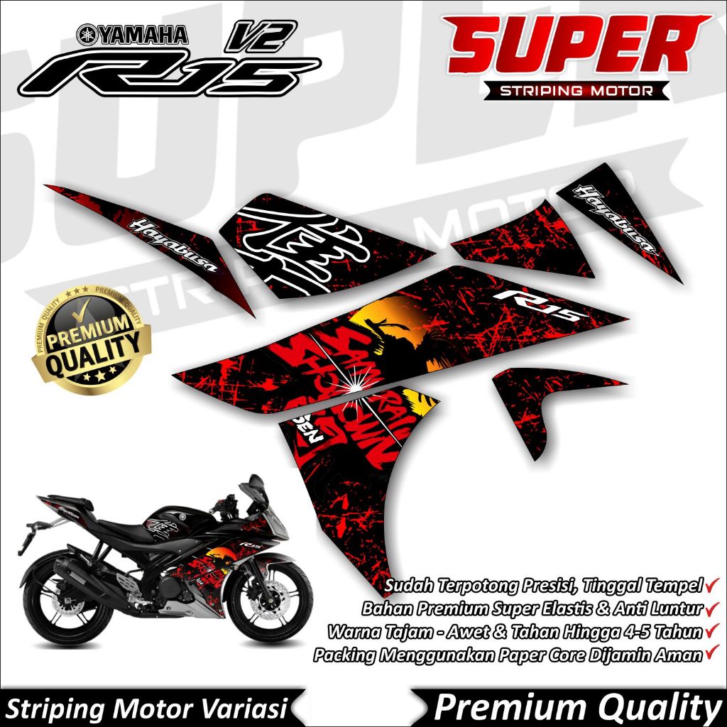 Jual Stiker R15 V2 Anti Luntur keren Striping R15 V2 Striping Yamaha ...