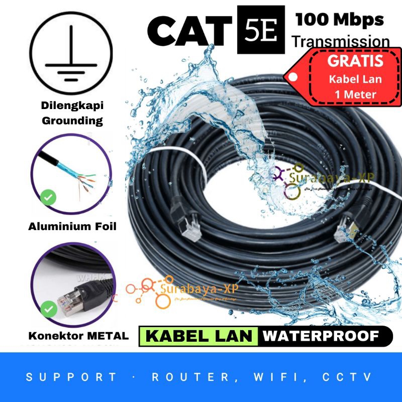 Jual Kabel LAN 50 Meter UTP STP CAT5E 50M 50 M 50Meter FTP Outdoor ...