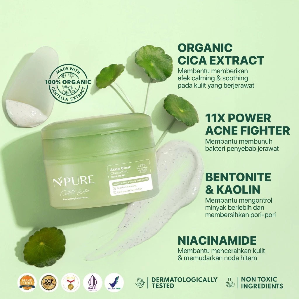 Jual Npure Cica Chocomint Clay Mask 50gr | Shopee Indonesia