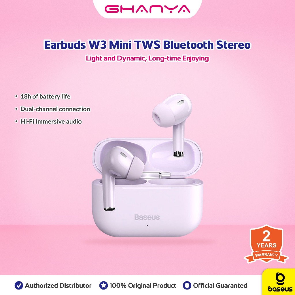Jual BASEUS True Wireless Stereo Bluetooth Earphone W3 Mini Earbuds TWS ...