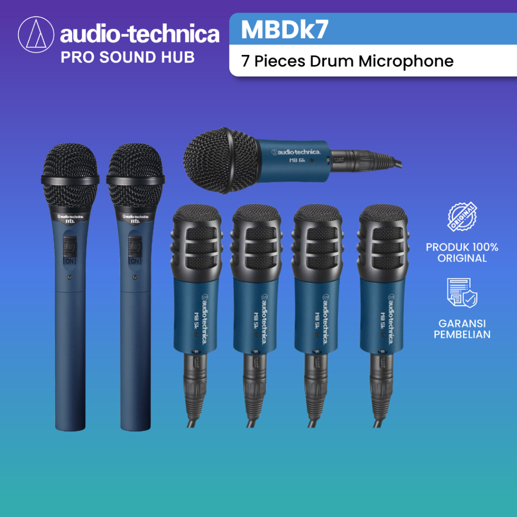 Jual Audio Technica MBDk7 MB/Dk7 MB Dk7 7 Pcs Mic Drum Microphone Kit ...