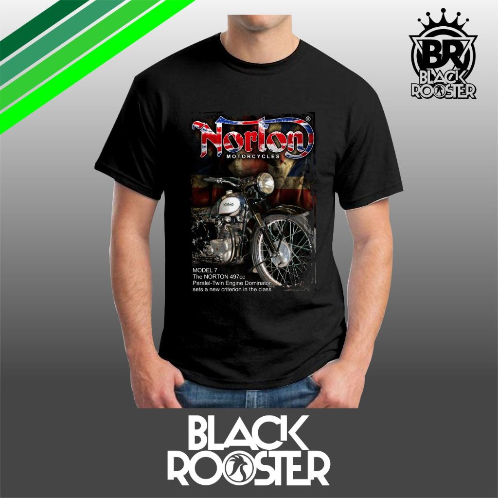 Jual Kaos motor klasik NORTON / kaos motor vintage / kaos motor tua / kaos pria distro / kaos ...