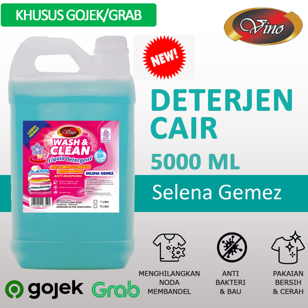 Jual VINO Deterjen Cair Laundry DAILY Detergent Liquid 5 Liter Khusus Grab/Gojek | Shopee Indonesia