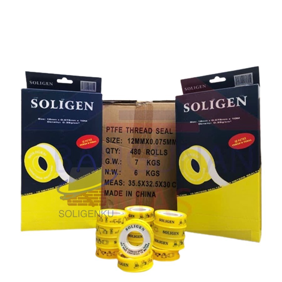 Jual Seal Tape Sealtape Isolatip Kran Selotip Kran 10 Meter Soligen 1 ...