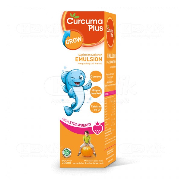 Jual Curcuma Plus Grow Emulsion Rasa Strawberry Sirup 200 ml | Shopee ...
