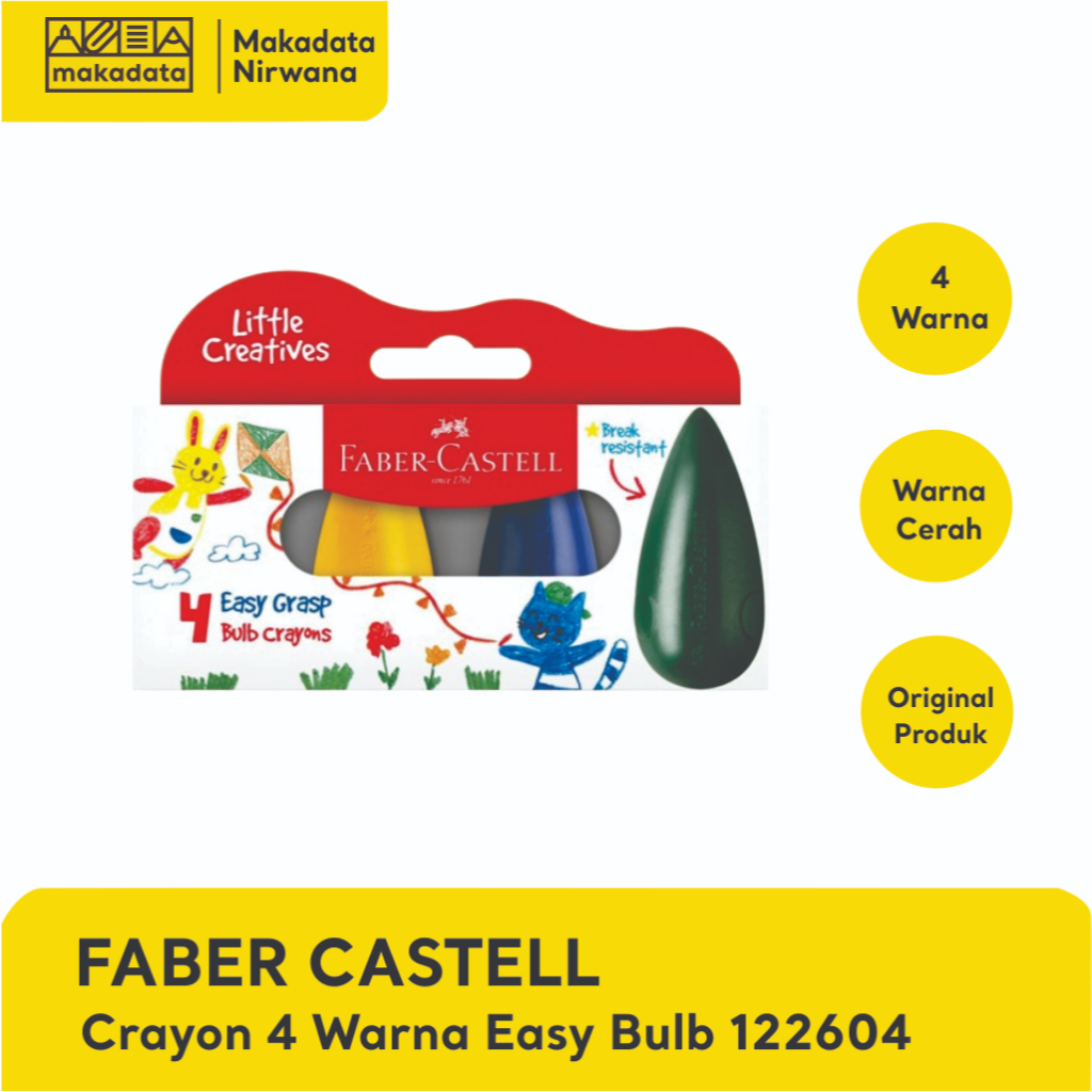 Jual FABER CASTELL CRAYON/KRAYON/OIL PASTEL 4 WARNA EASY GRAPS BULB ...