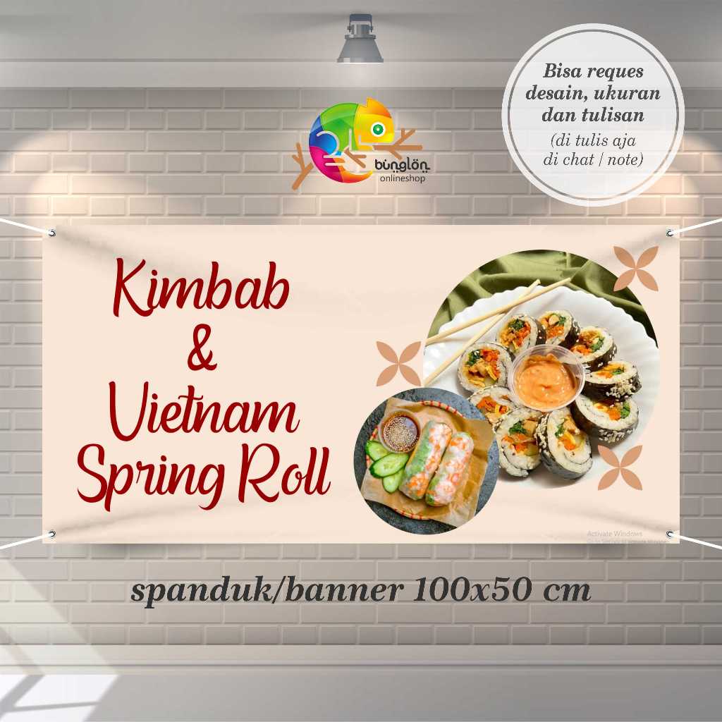 Jual Cetak Spanduk Banner Kimbab Dan Vietnam Springroll | Shopee Indonesia