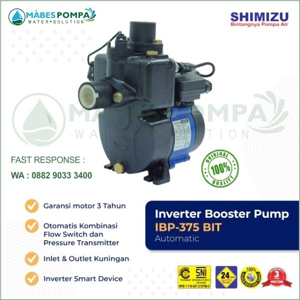 Jual POMPA AIR PENDORONG / BOOSTER PUMP INVERTER SHIMIZU IBP -375 BIT ...