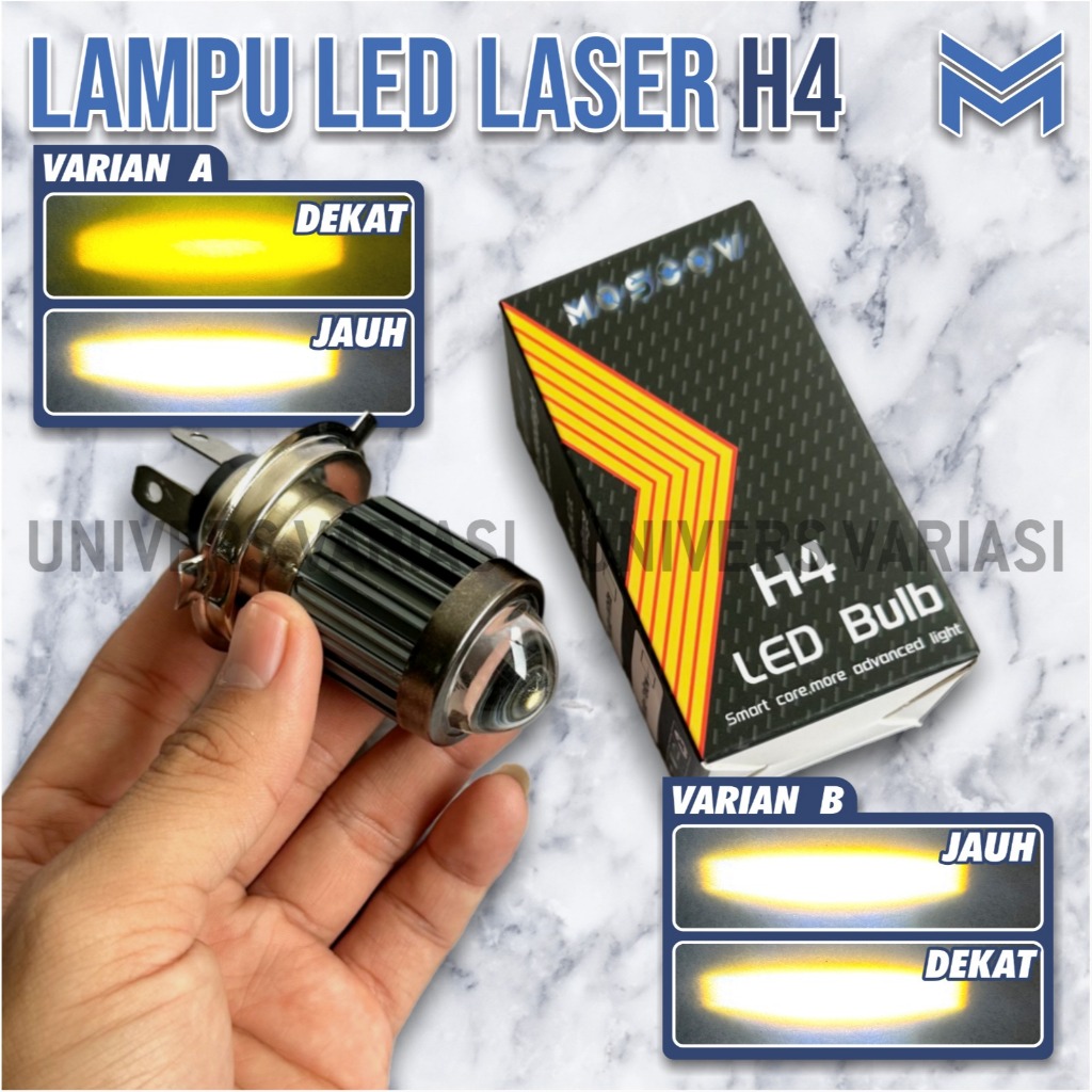 Jual LAMPU LED LASER H4 HEADLAMP 2 MODE HIGH LOW 18 W LAMPU DEPAN UTAMA MOTOR / MOBIL HEADLAMP ...