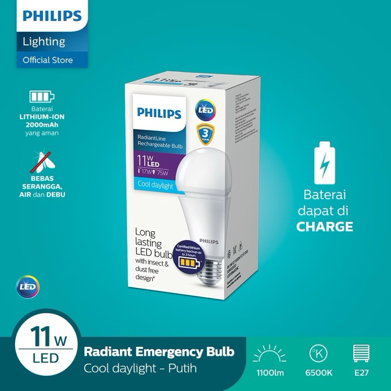 Jual PHILIPS LAMPU LED EMERGENCY RADIANTLINE 13 watt & 8 watt | Shopee ...