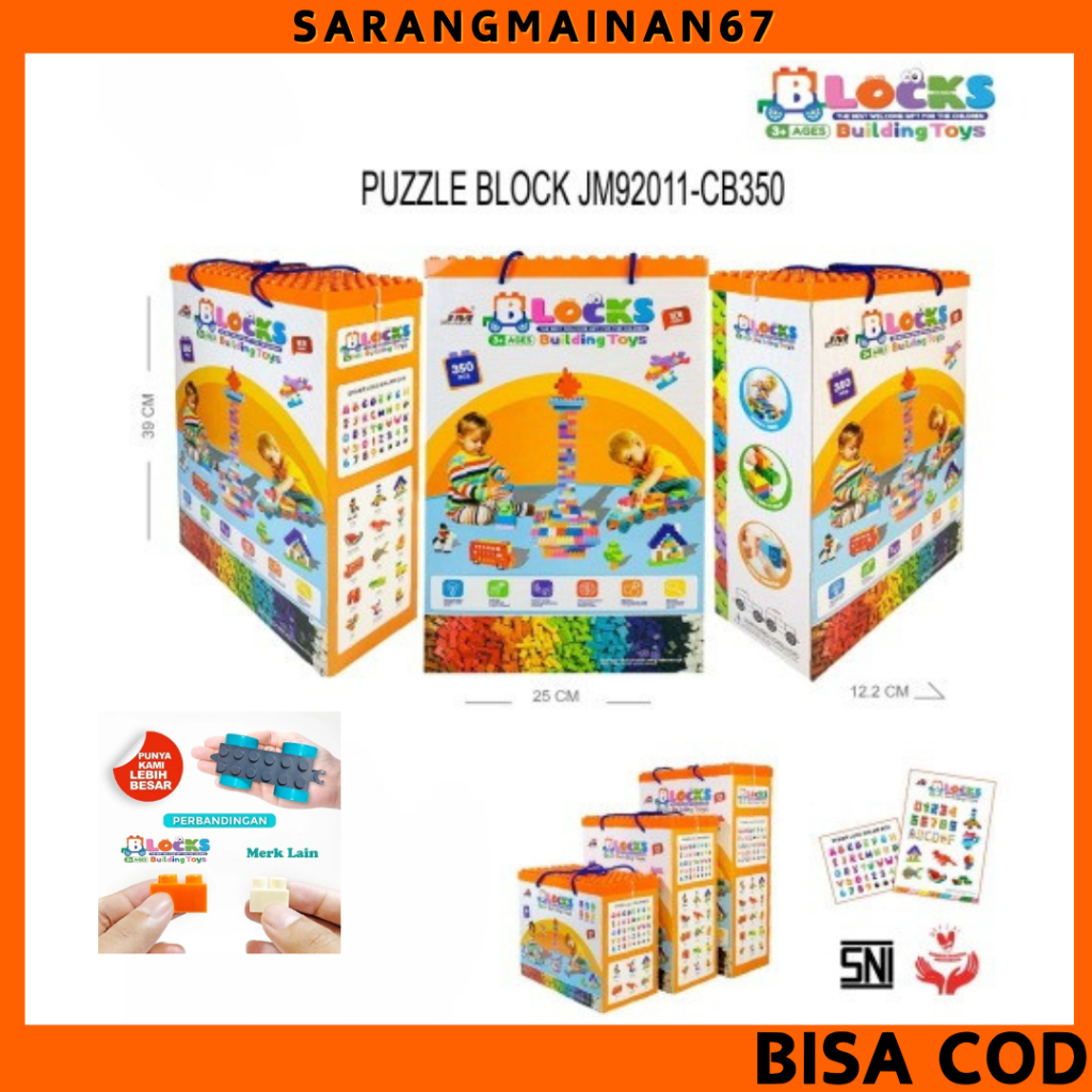 Jual CB-350 MAINAN EDUKASI ANAK BLOCK SUSUN DIY BRICK BALOK SUSUN BLOK ...