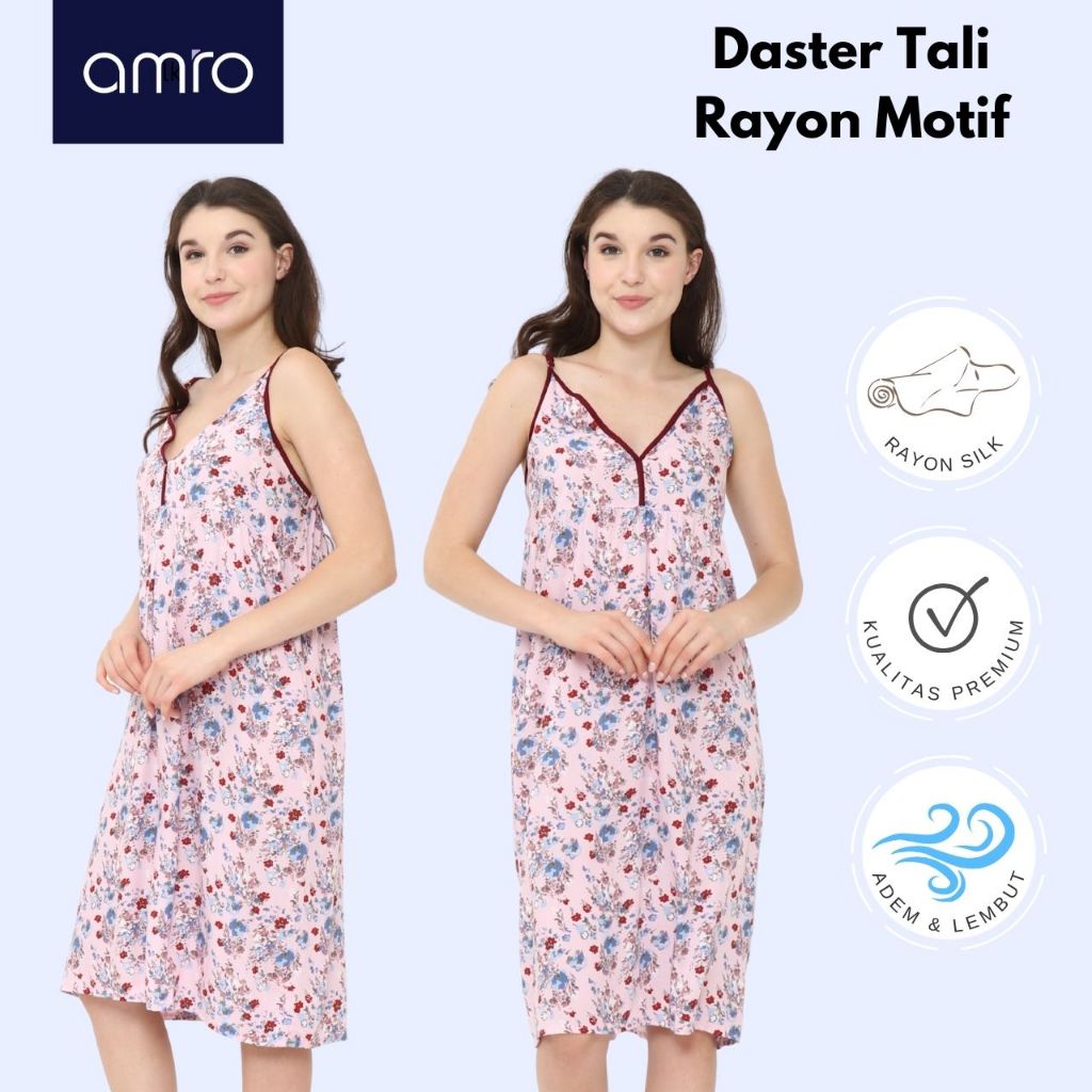 Jual AMRO SLEEPWEAR - LUSI DRESS - DASTER TALI SILK - DT204 | Shopee ...