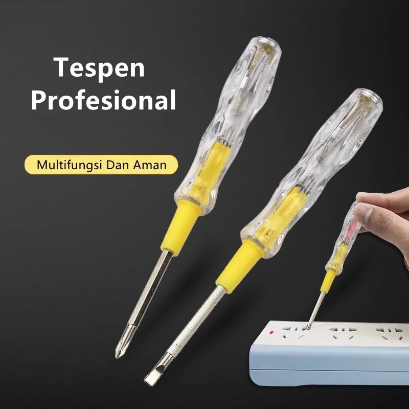 Jual obeng tespen tes test pen plus min minus kembang 2 in 1 kuning ...