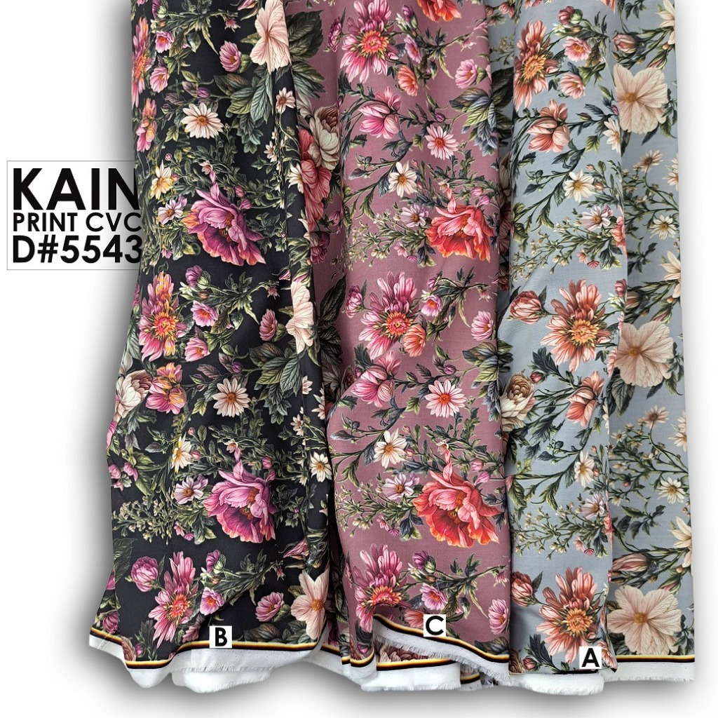 Jual Kain Katun / Kain Katun Print CVC D-5543 (Per 0.5 meter) | Shopee ...