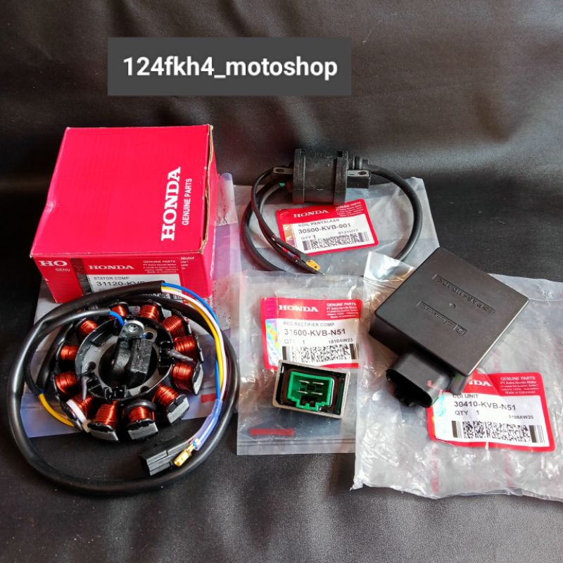 Jual paket 4 item Honda Vario 110 karbu Vario cw Tecno asli KVB. Spull ...