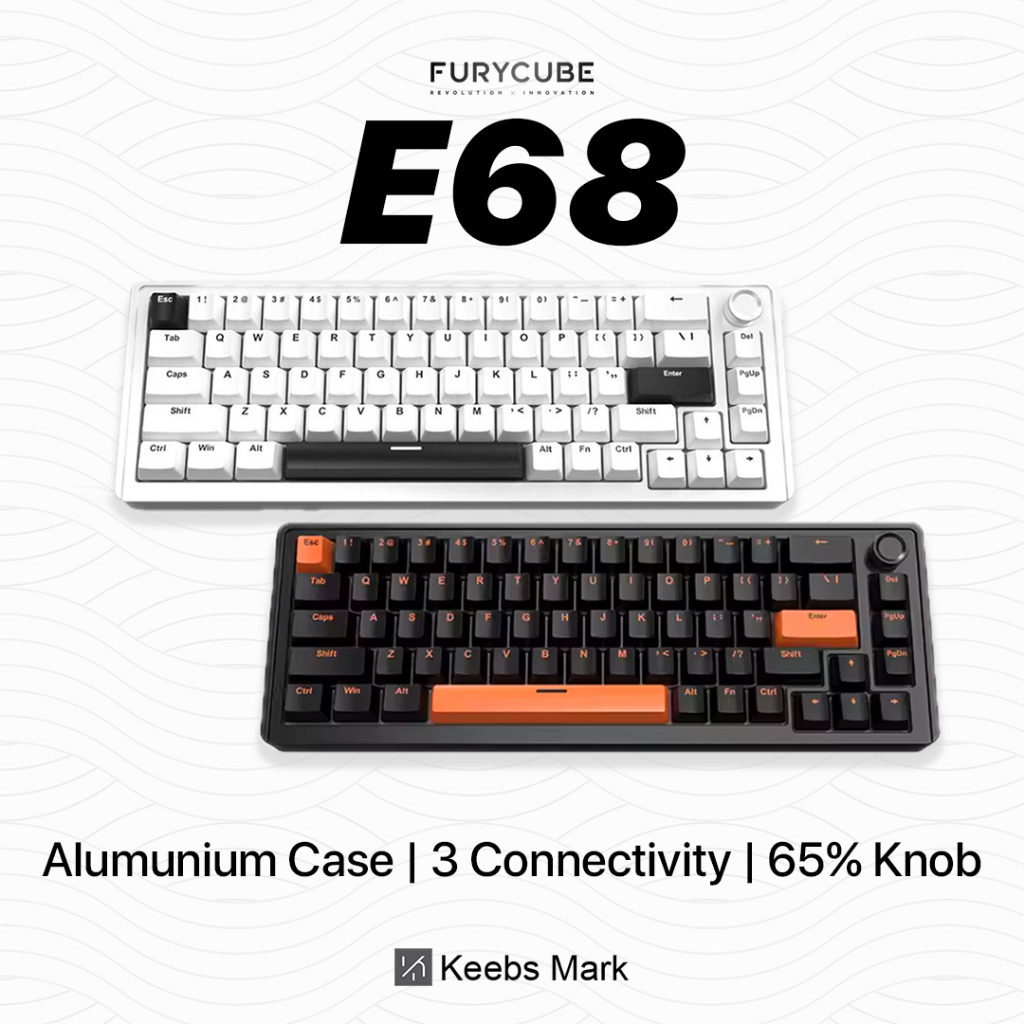 Jual Furycube E68 Wireless Tri Mode RGB 65% Knob Layout Mechanical ...
