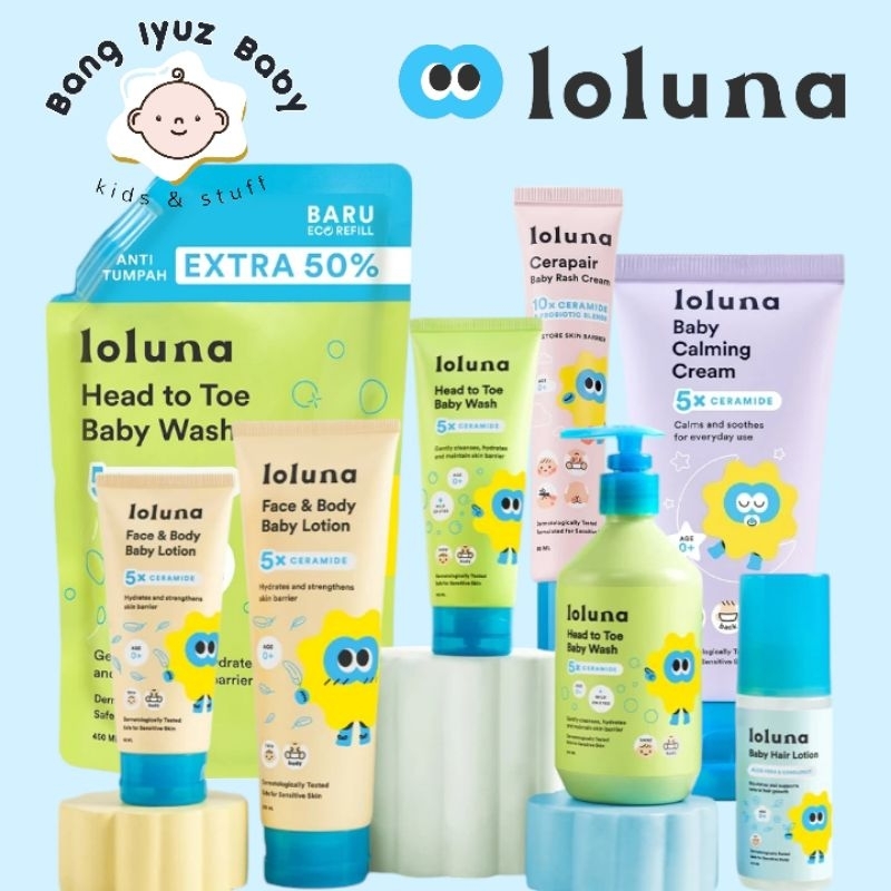 Jual LOLUNA Face & Body Baby Lotion 80ml | Head to Toe Baby Wash 100ml ...