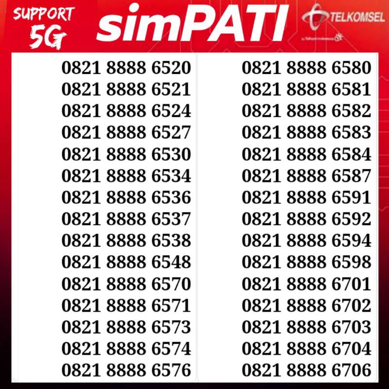 Jual Nomor cantik kartu perdana telkomsel simpati 8888 jaringan 4G/5G | Shopee Indonesia