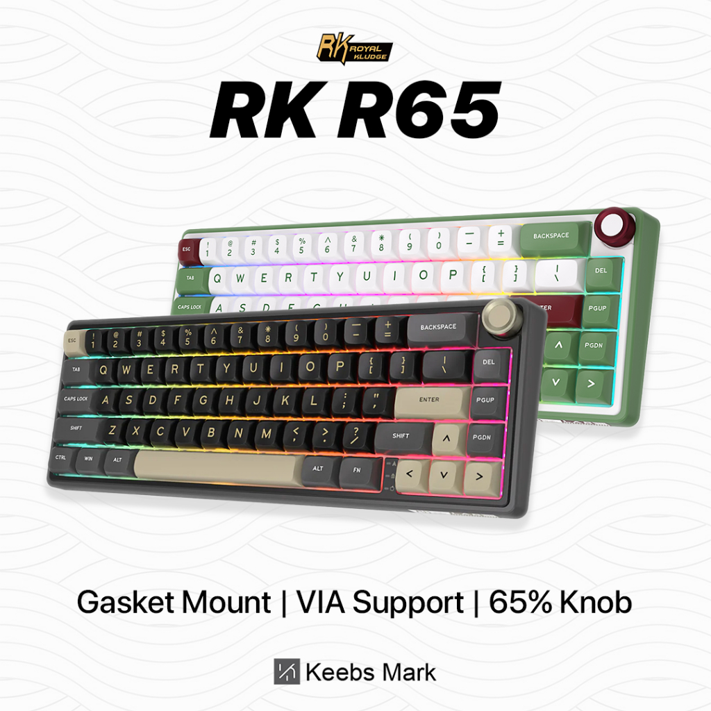 Jual Royal Kludge RK R65 Wired 65% Knob Layout Mechanical Keyboard ...