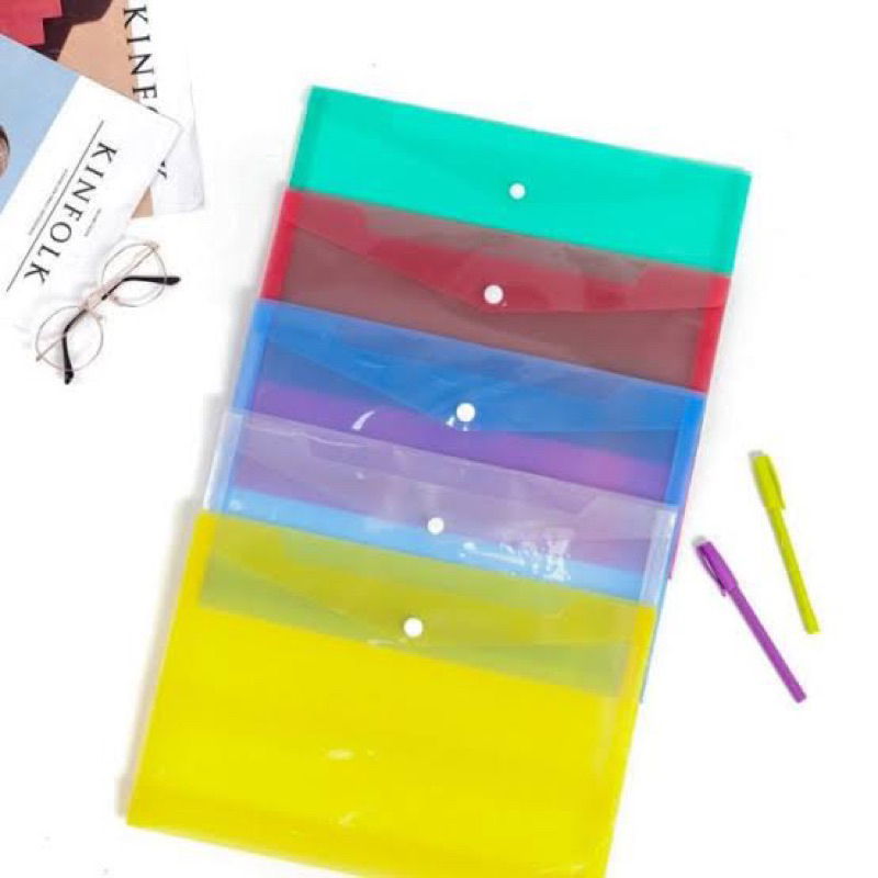 Jual MAP PLASTIK KANCING / TALI WARNA , MAP PLASTIK 1 lusin/ isi 12 pcs ...