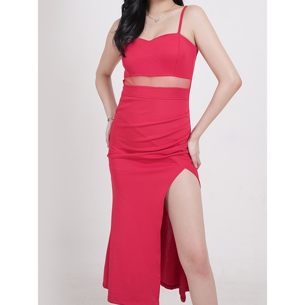 Jual 99kOUTLET Dress Maxi Bodycon Tanpa Lengan Side Split Cut Out ...