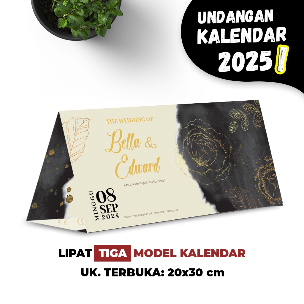 Jual Undangan Pernikahan Model Kalender Aesthetic, Undangan Pernikahan ...