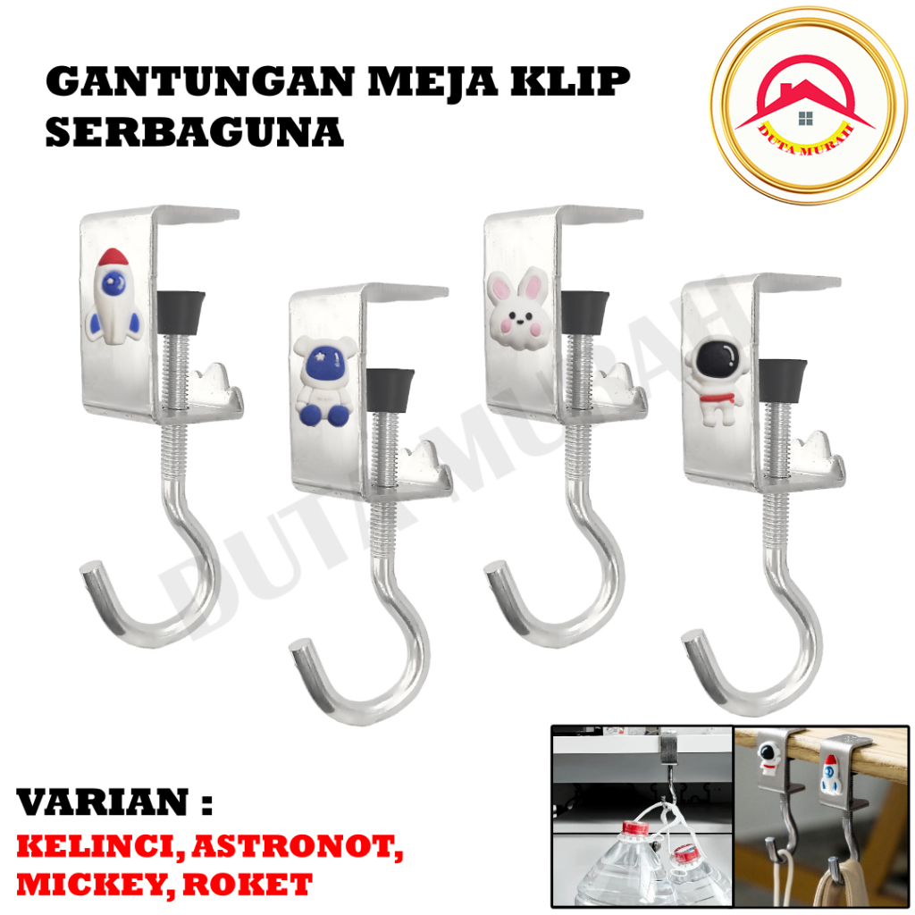 Jual Cantolan Kait Hook Tas Meja Tanpa Bor Gantungan Serbaguna Klip ...