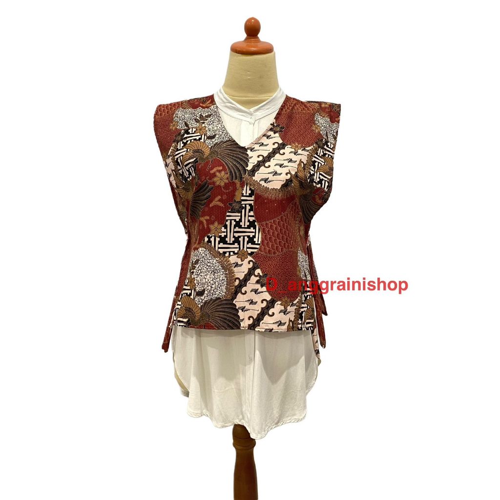 Jual Vest batik , Outer katun batik, Rompi batik | Shopee Indonesia