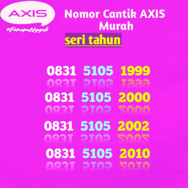 Jual Nomor Cantik AXIS seri TAHUN, Nomer Cantik, Nocan Kartu Perdana AXIS Murah, Perdana XL/AXIS ...
