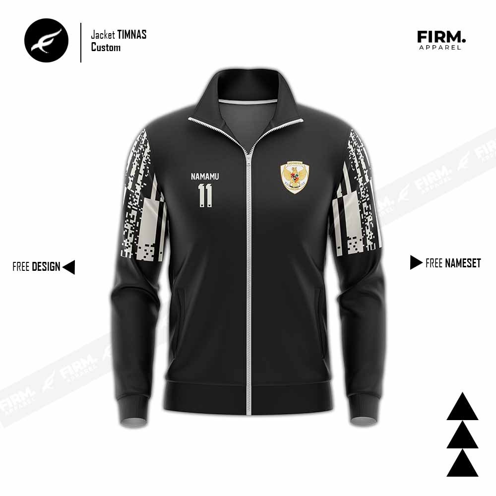 Jual Jaket Timnas 2024 Fullprinting Hitam Bisa Custom Nickname dan ...